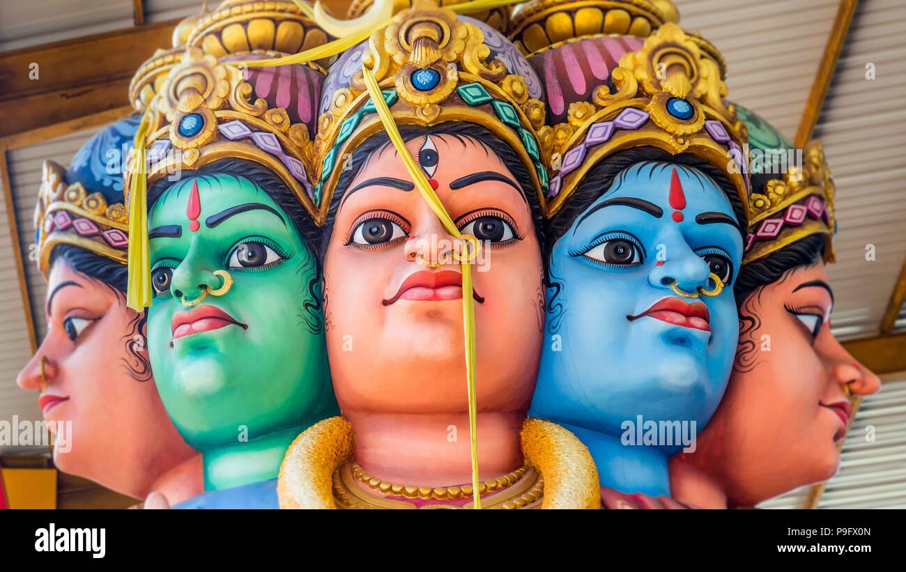 Chilaw, Sri Lanka - July, 25, 2017;The facade statue with multip Stock ...