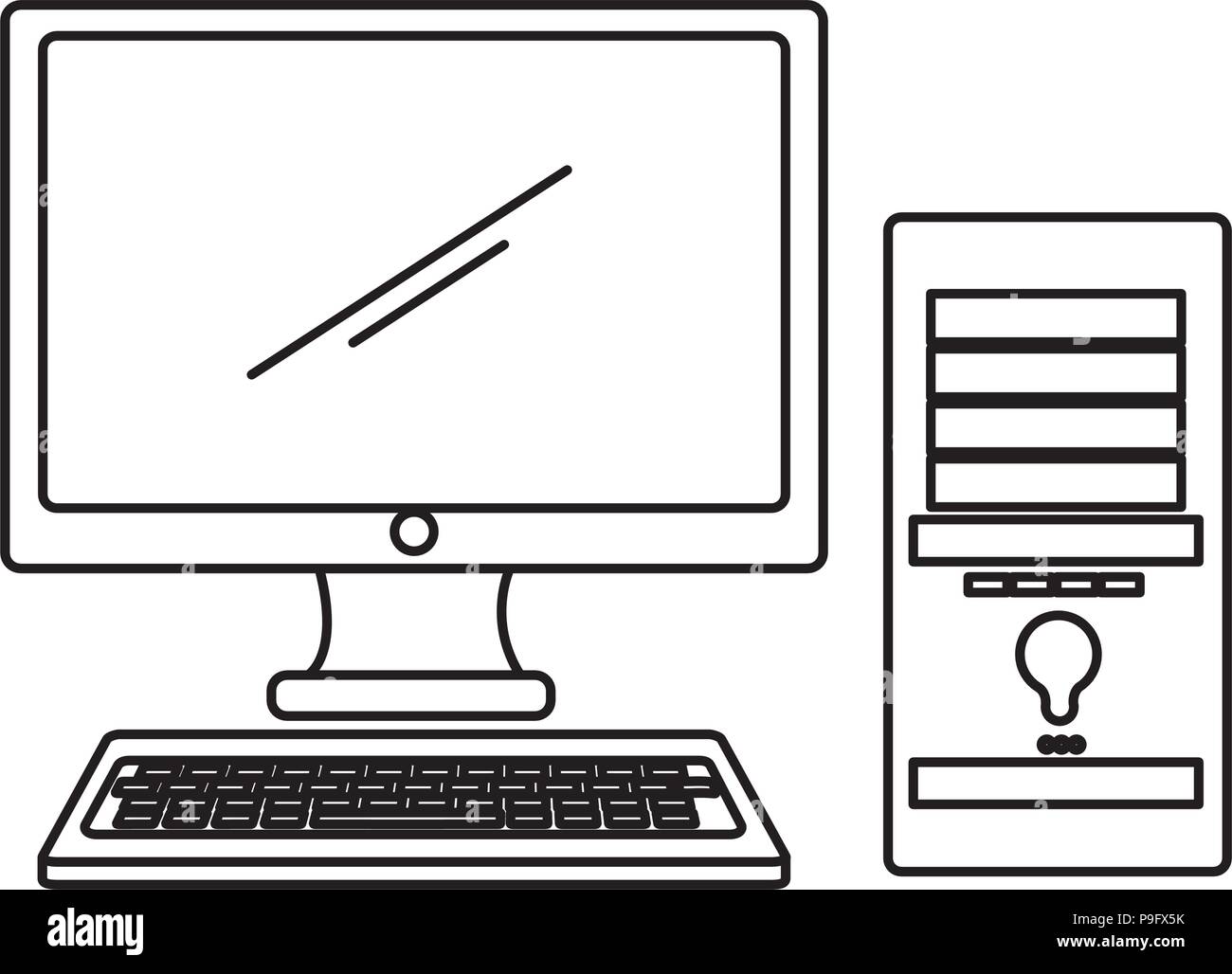 computer desktop isolated icon Stock Vector Image & Art - Alamy