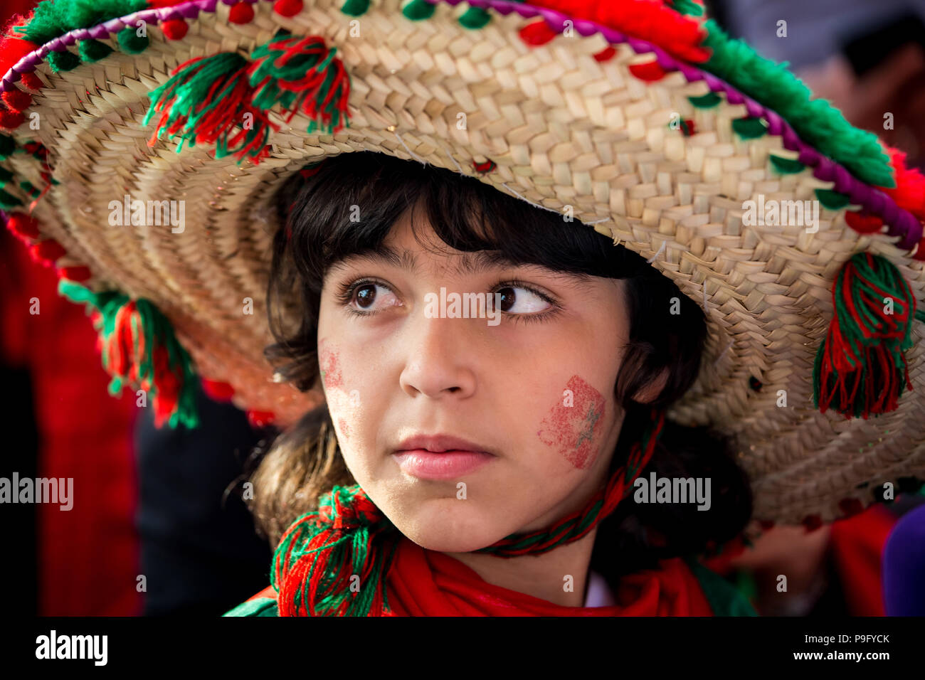 Moscow, Russia - June, 2018: Moroccan football fans on world cup ...