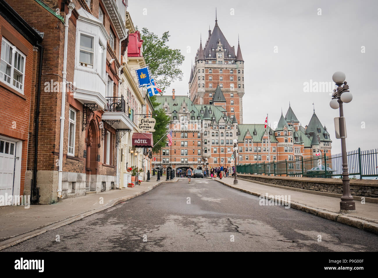 famous historic landmark hotel Chateau Frontenac in Quebec City Canada ...