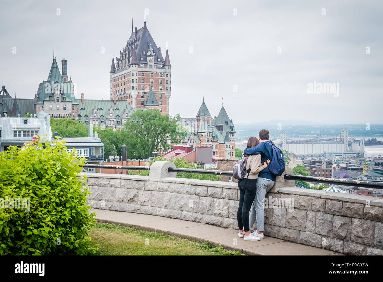 young couple quebec city Stock Photo - Alamy
