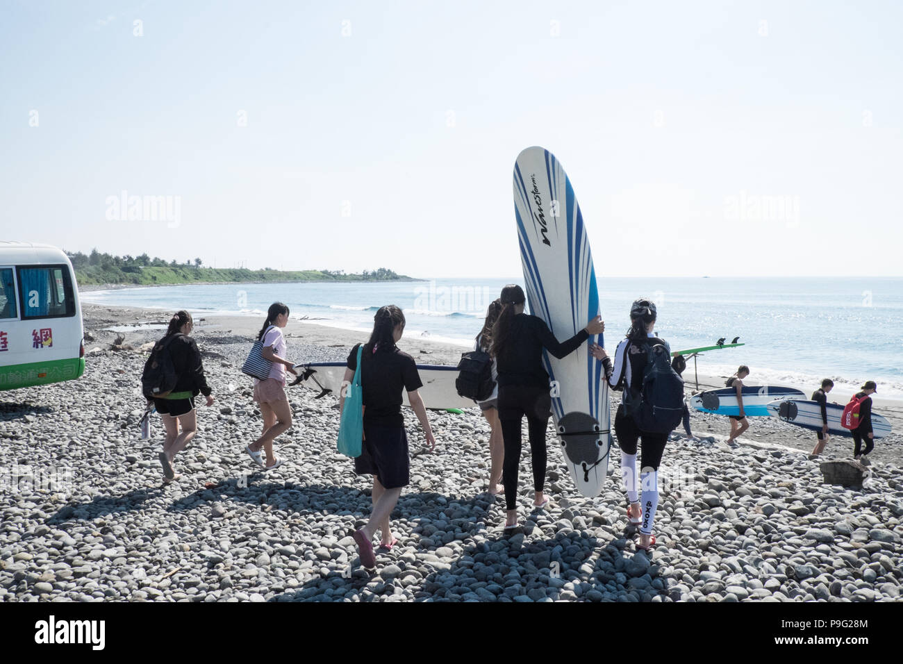 Dulan beach,Surfing,surfboards,lesson,on,coast,beach,near,Taitung,East ...