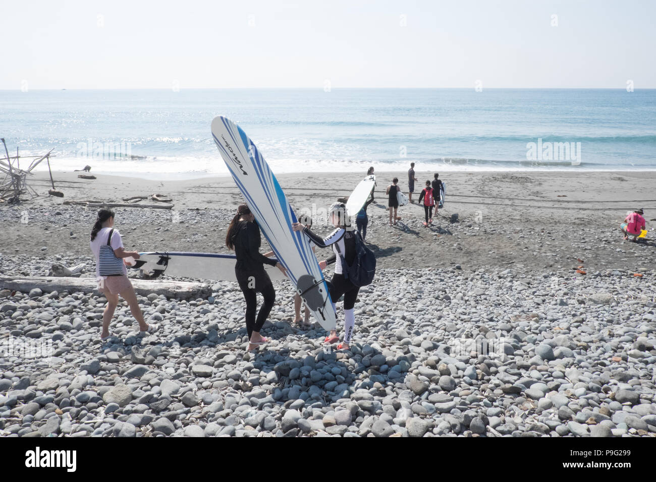 Dulan beach,Surfing,surfboards,lesson,on,coast,beach,near,Taitung,East ...