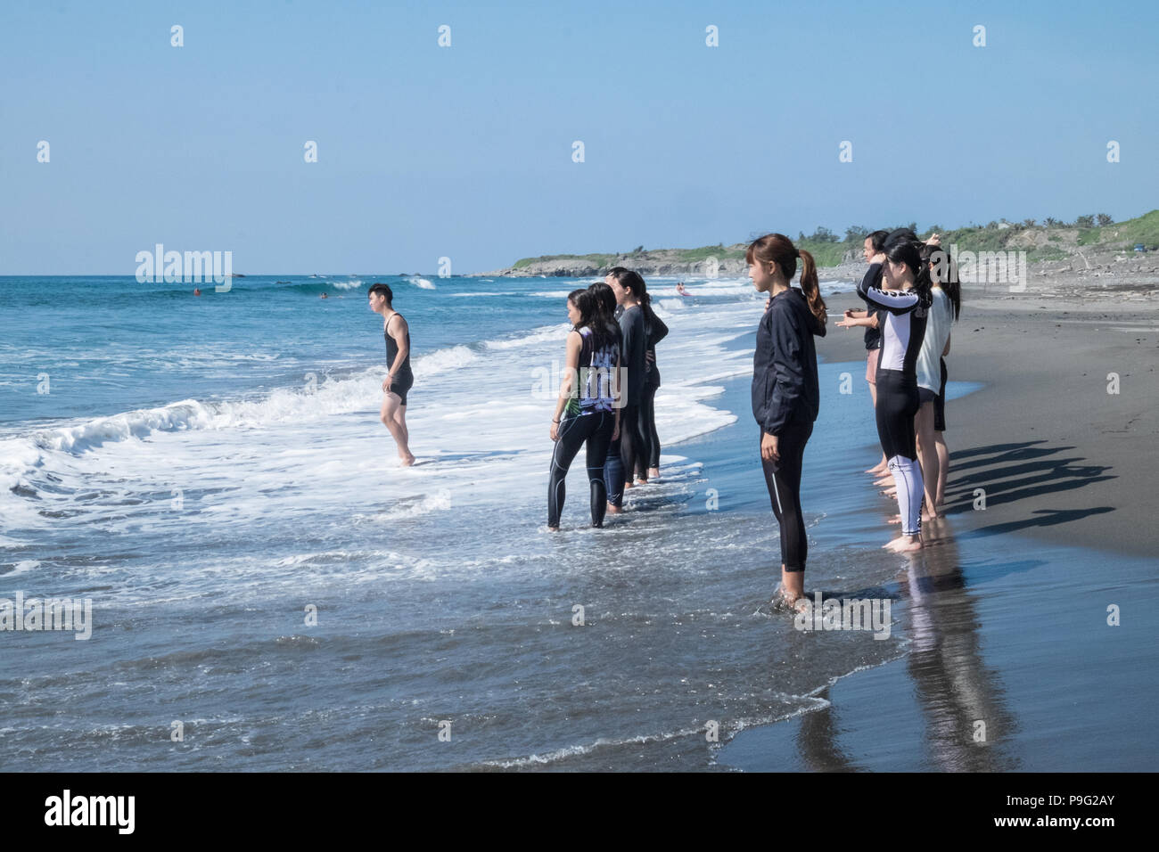 Dulan beach,Surfing,surfboards,lesson,on,coast,beach,near,Taitung,East ...