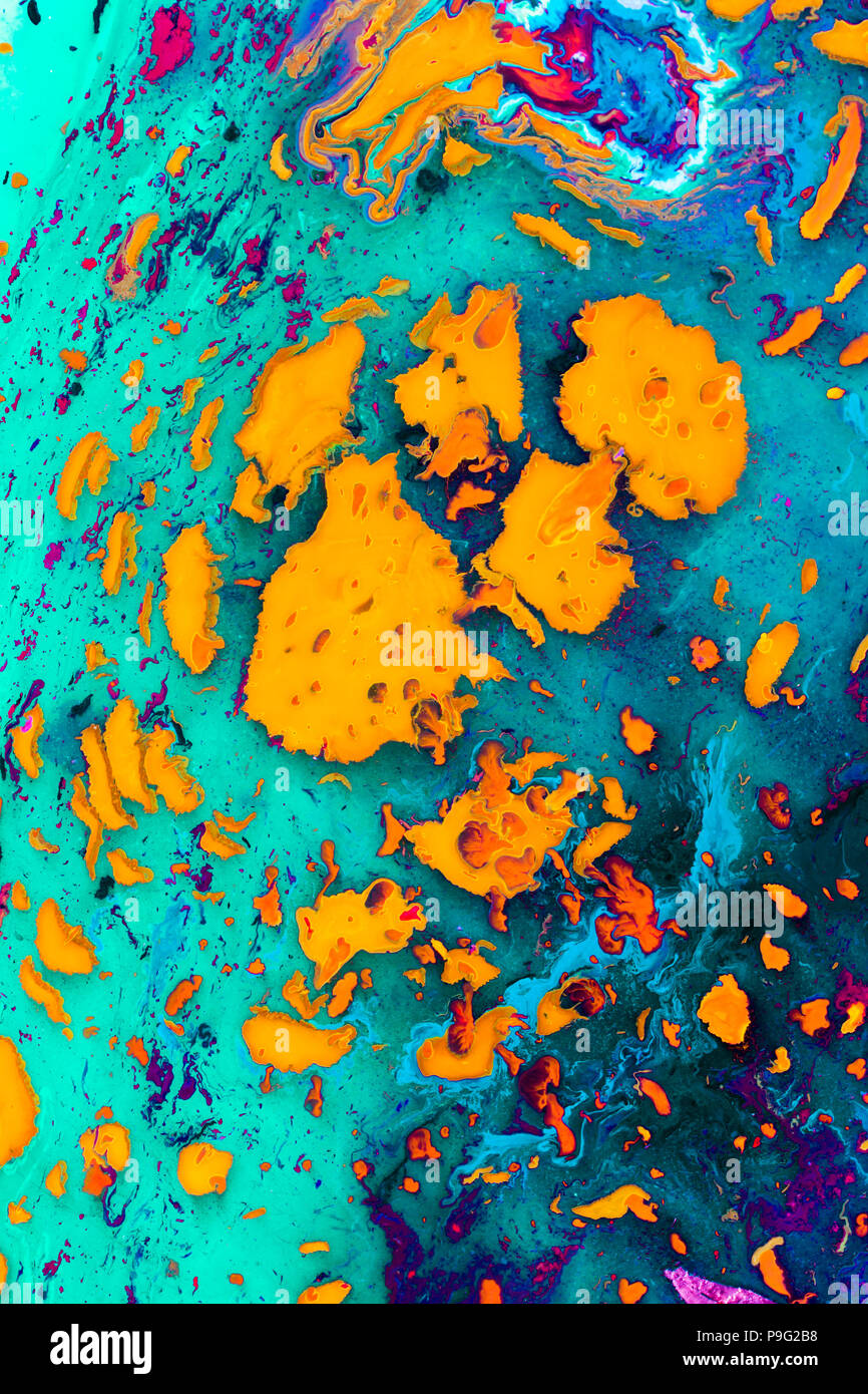 Traditional Ottoman Turkish marbling art patterns as abstract colorful ...