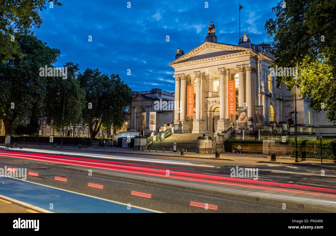 Tate Britain At Night London UK Stock Photo - Alamy