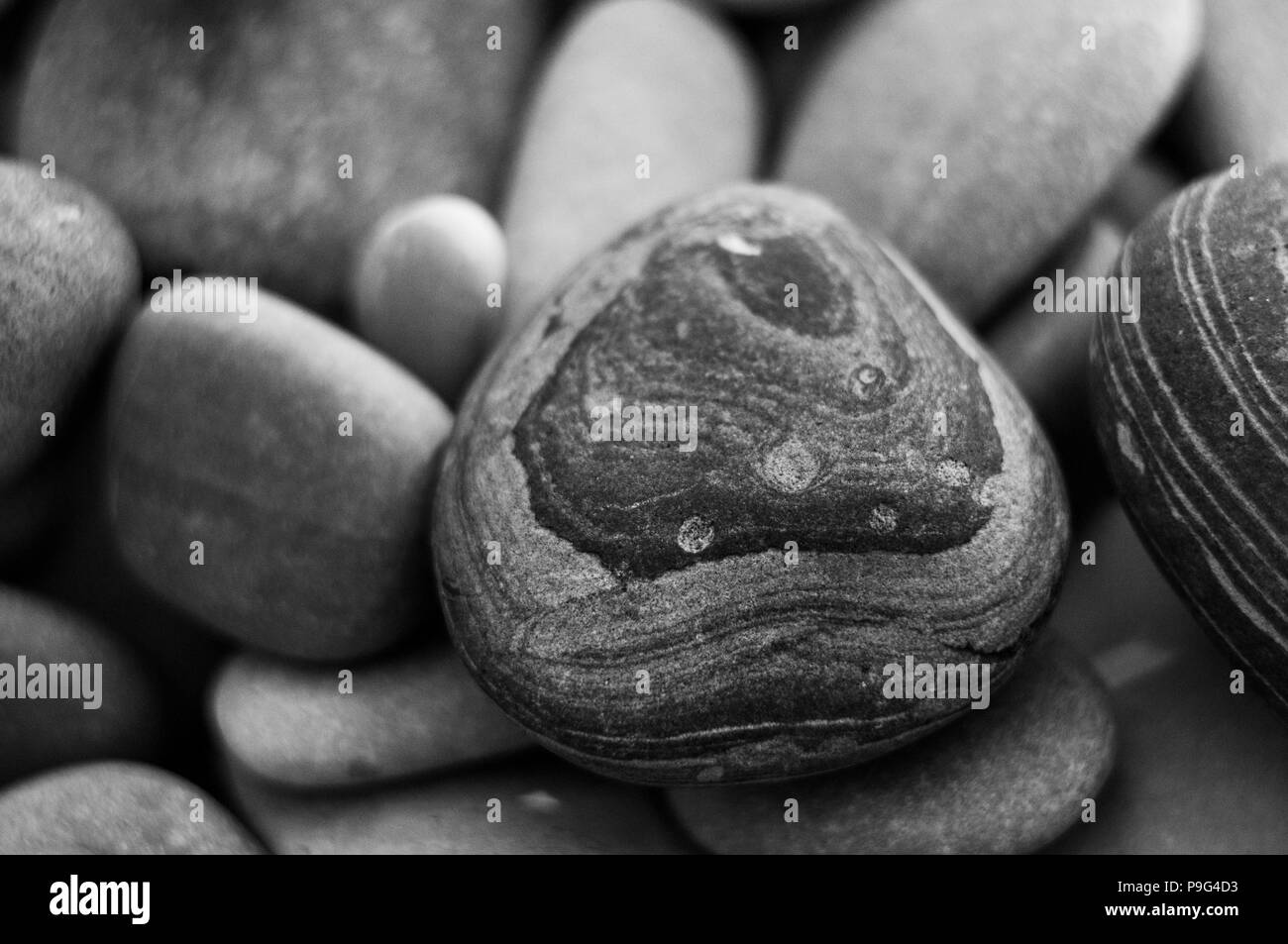 boulders and colorful pebbles on the beach on a warm summer day Stock ...