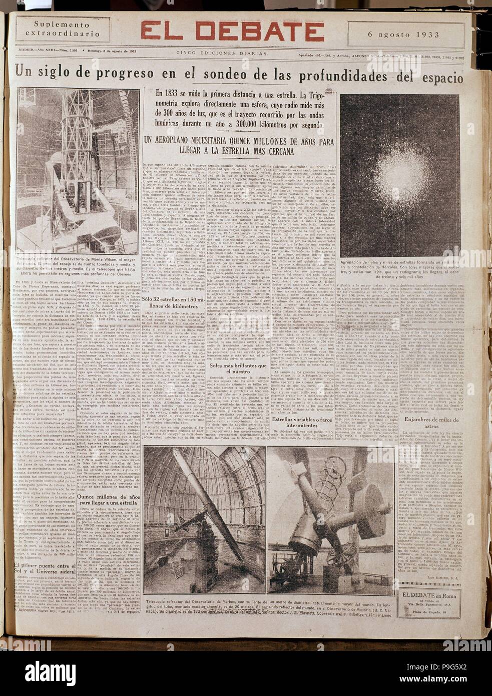 NEWSPAPER "EL DEBATE", 1933. Location: HEMEROTECA MUNICIPAL, MADRID ...