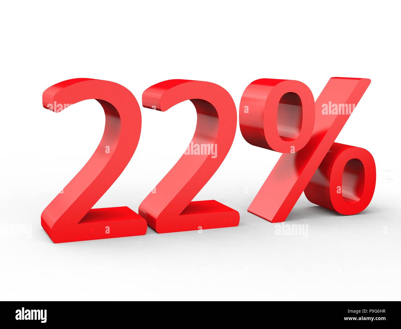 22 Percent Discount Red 3d Numbers On Isolated White Background Stock 22 Percent Discount Red 3d Numbers On Isolated White Background Stock