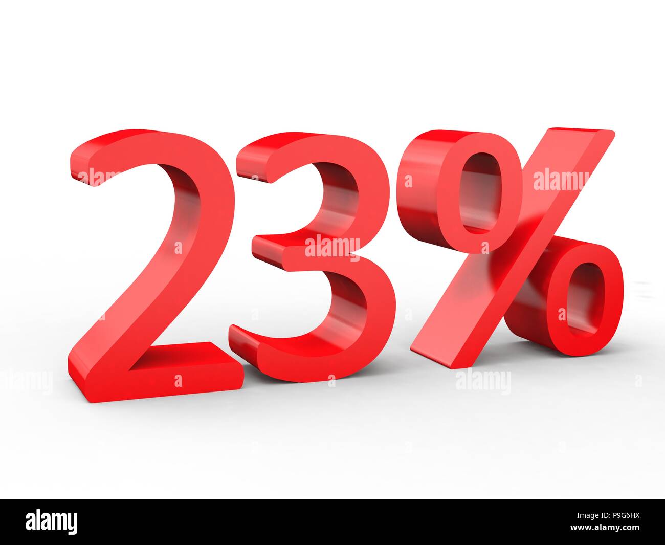 23 percent discount. Red 3d numbers on isolated white background Stock ...