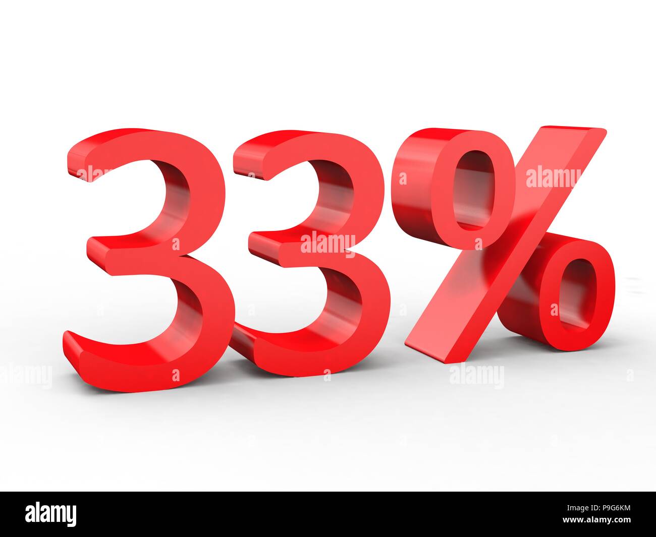 33 percent discount. Red 3d numbers on isolated white background Stock ...