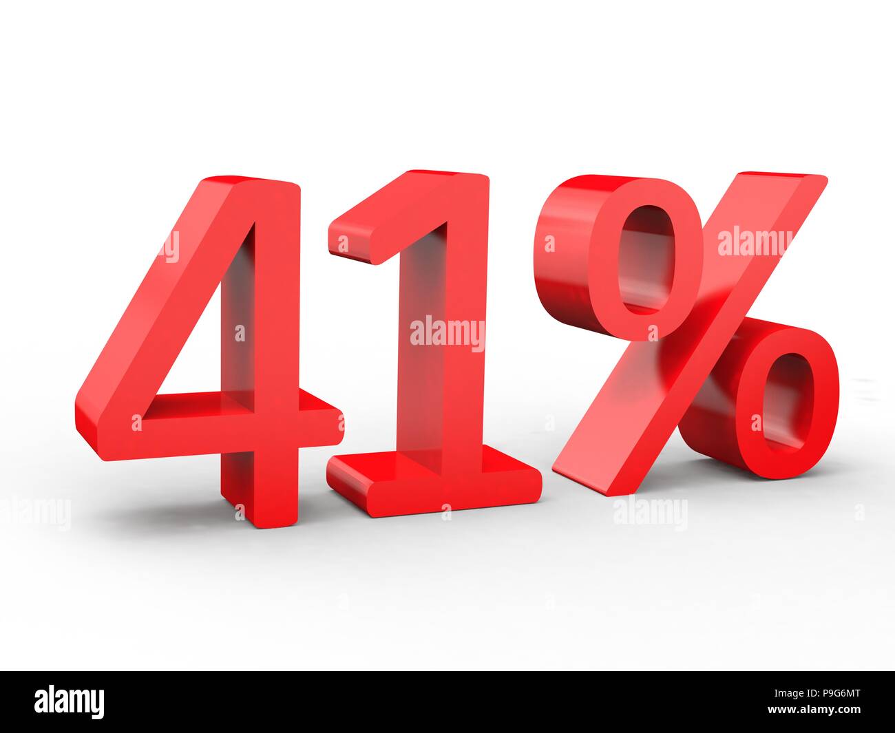 41 percent discount. Red 3d numbers on isolated white background Stock ...