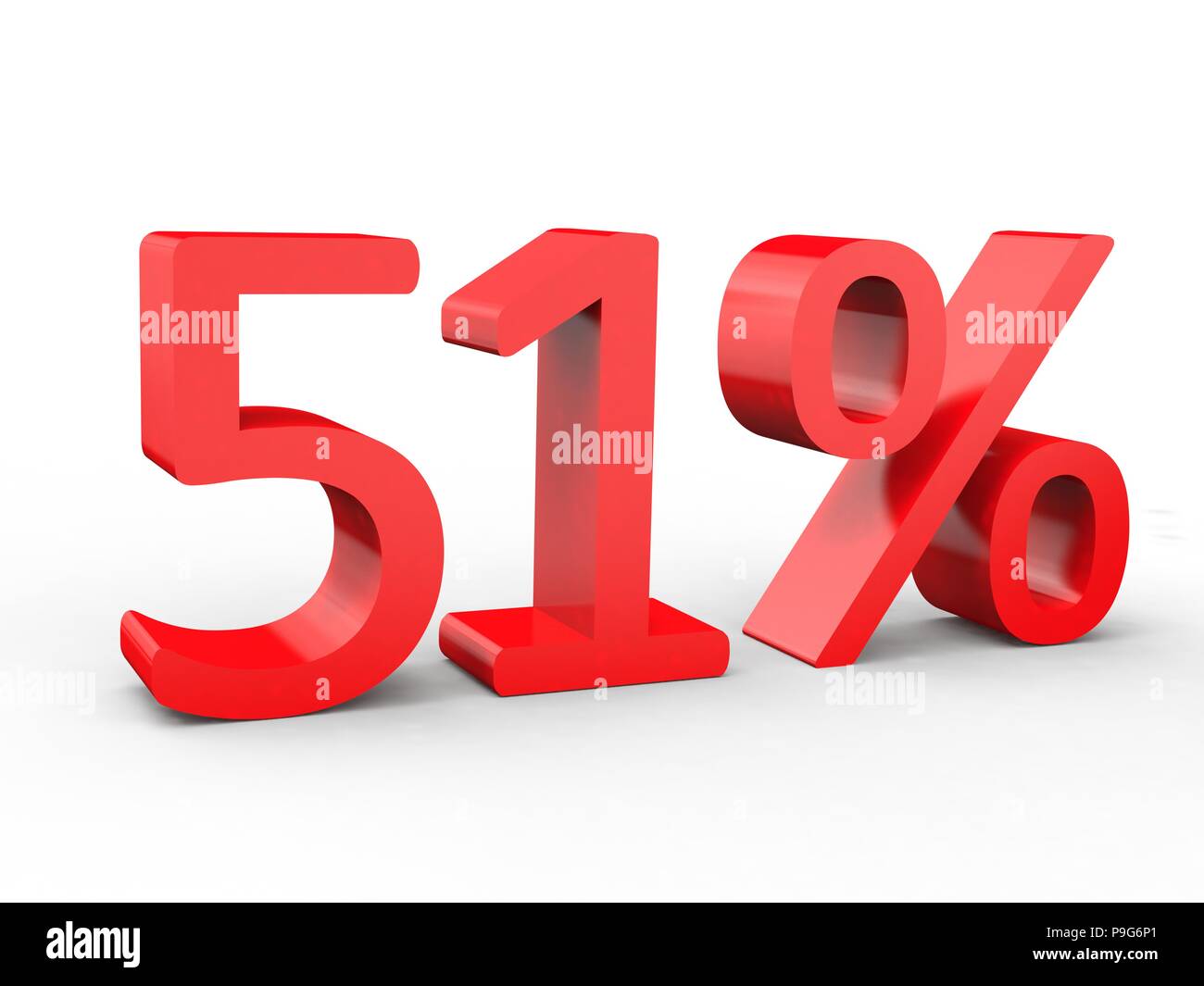 51 percent discount. Red 3d numbers on isolated white background Stock ...