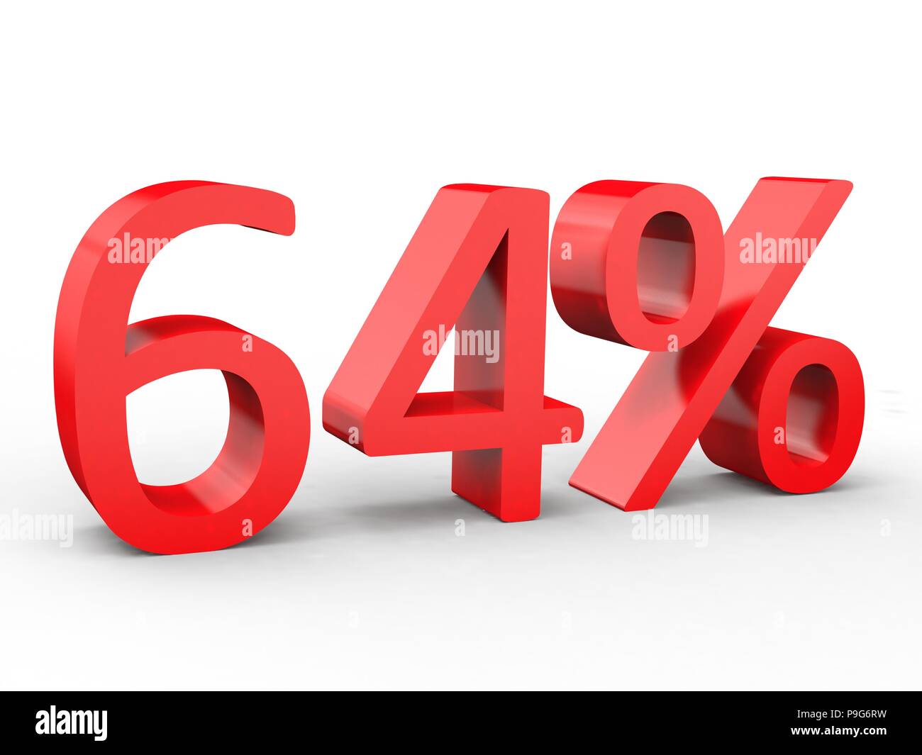 64 percent discount. Red 3d numbers on isolated white background Stock ...