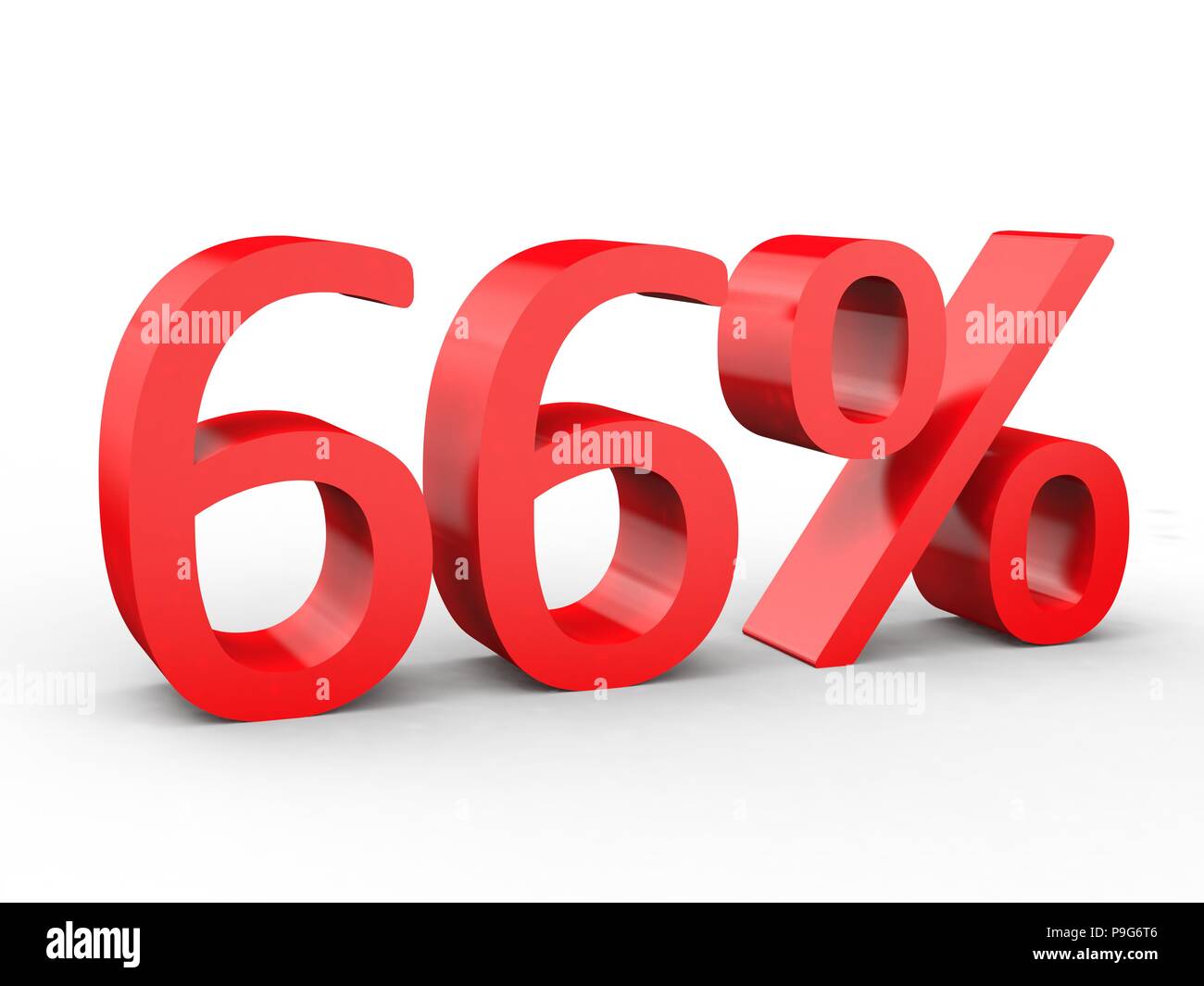 66 percent discount. Red 3d numbers on isolated white background Stock ...