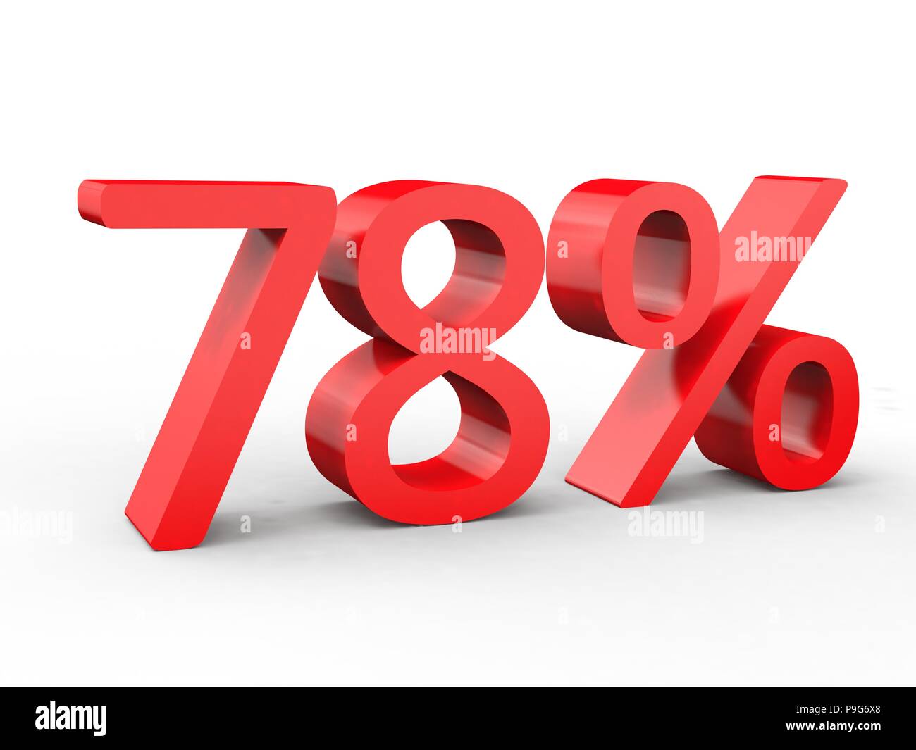 78 percent discount. Red 3d numbers on isolated white background Stock ...