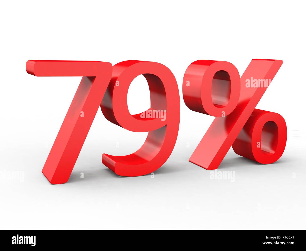 79 percent discount. Red 3d numbers on isolated white background Stock ...