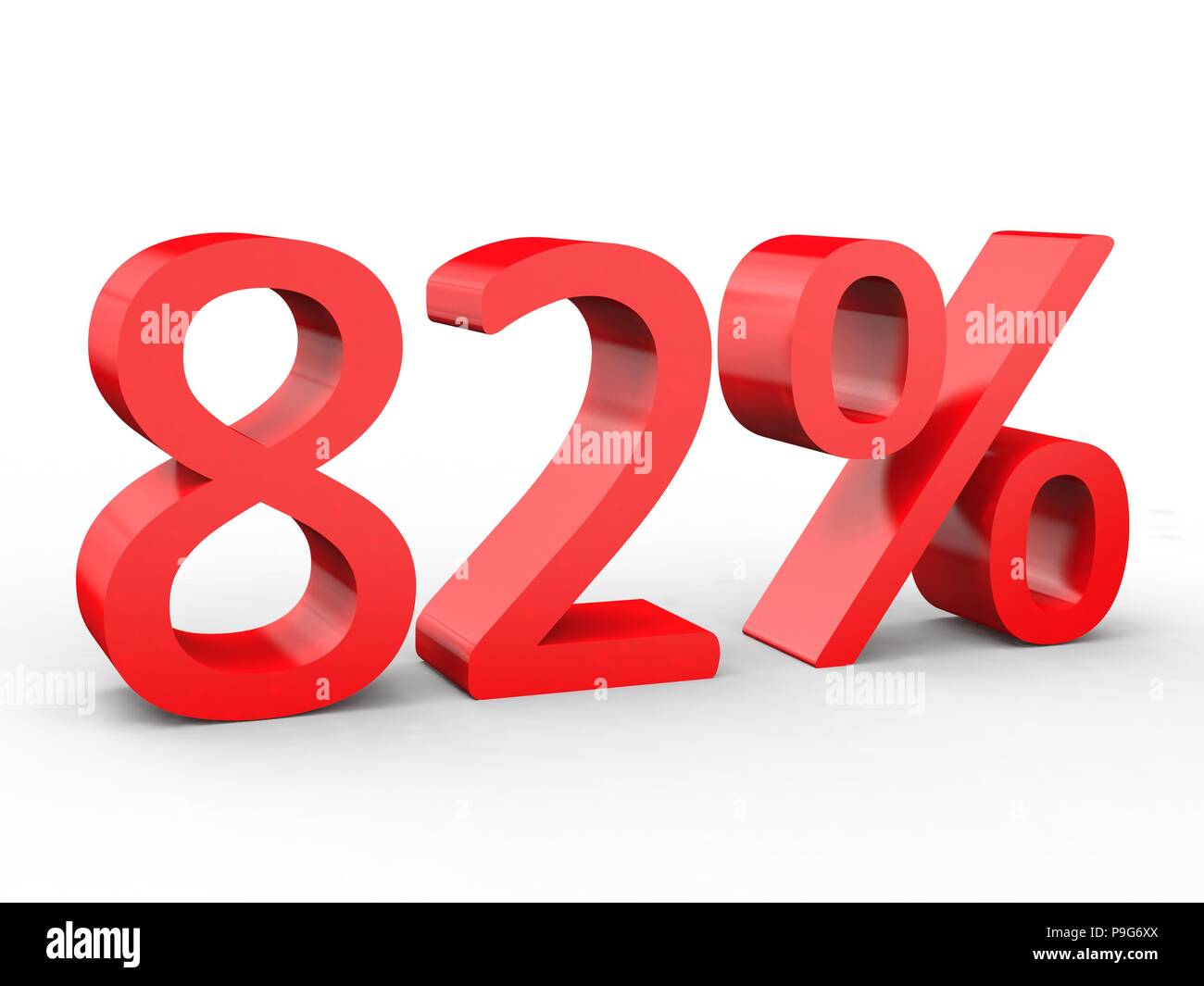 82 percent discount. Red 3d numbers on isolated white background Stock ...
