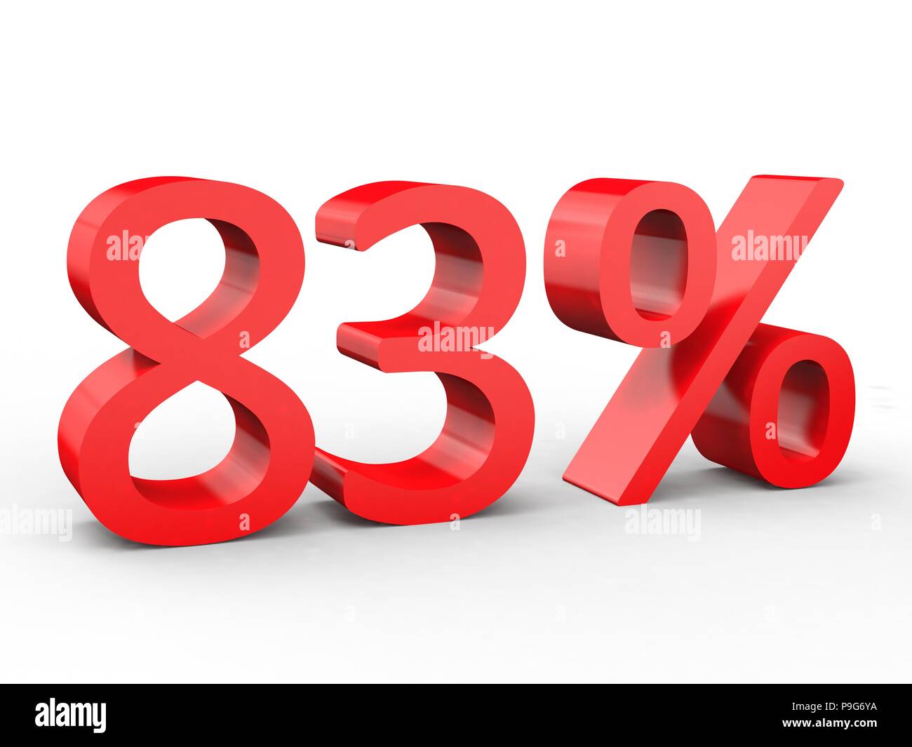 83 percent discount. Red 3d numbers on isolated white background Stock ...
