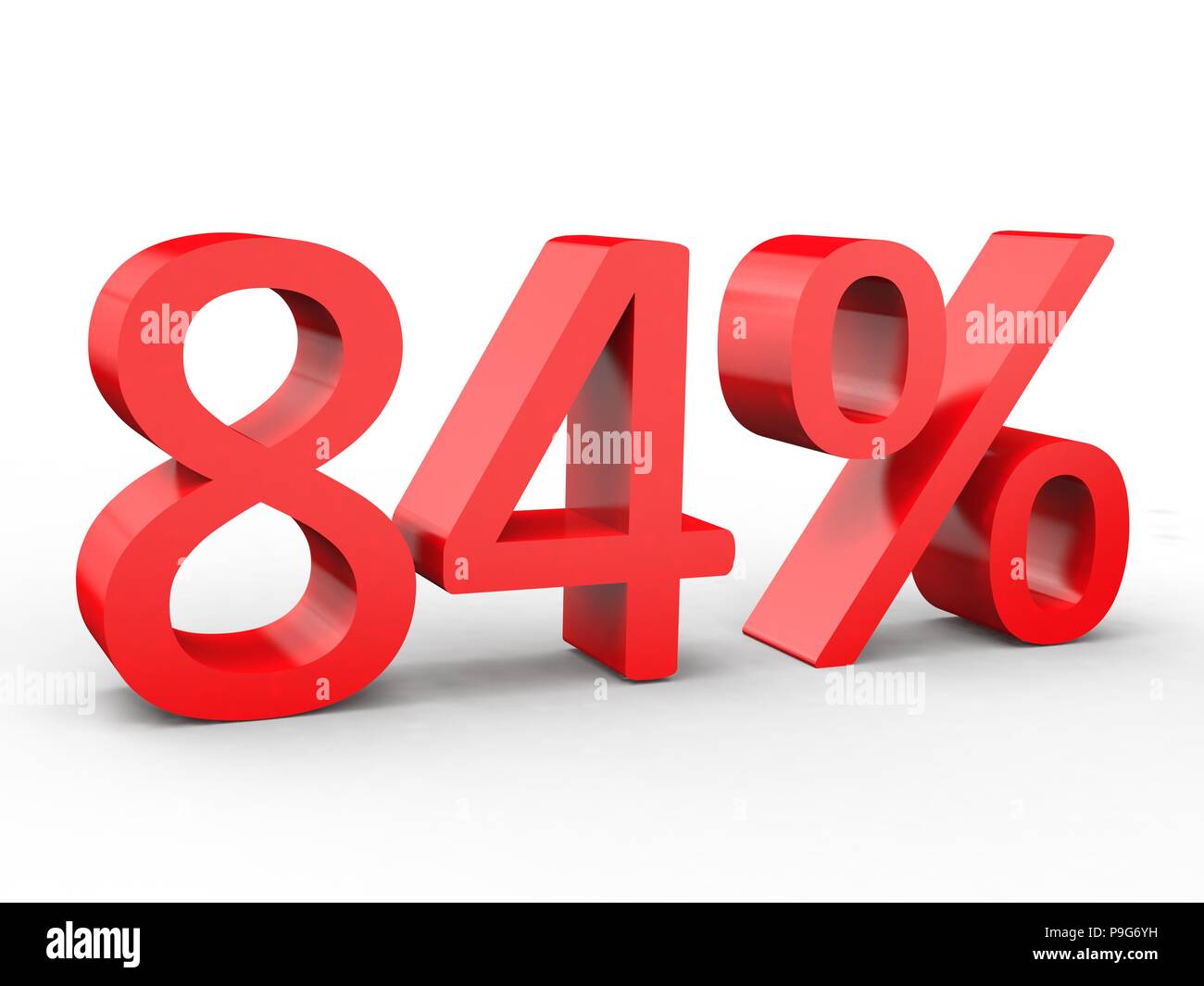 84 percent discount. Red 3d numbers on isolated white background Stock ...
