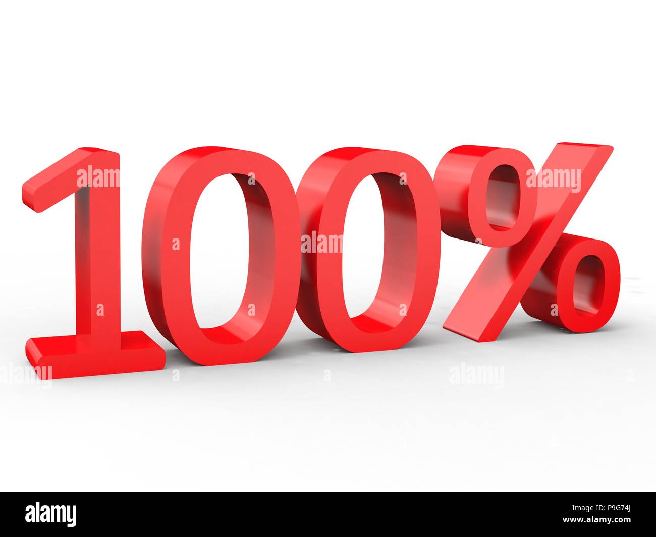 100 percent discount. Red 3d numbers on isolated white background Stock ...