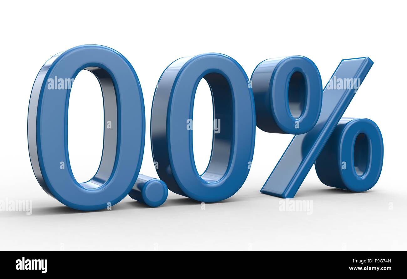 0,0 percent discount. blue 3d numbers on isolated white background ...