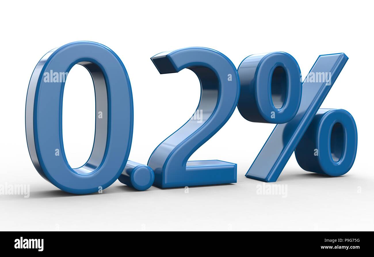 0,2 percent discount. blue 3d numbers on isolated white background ...