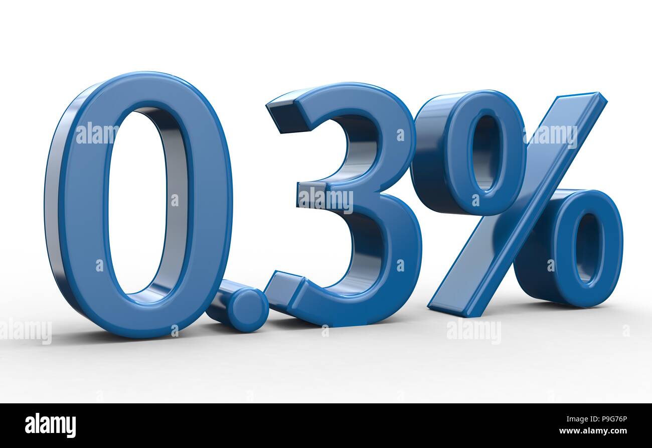 0,3 percent discount. blue 3d numbers on isolated white background ...