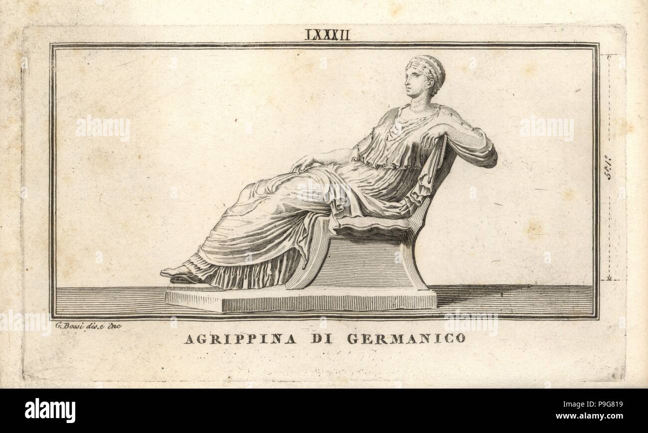 Statue of a seated Agrippina Major or Agrippina the Elder, wife of ...