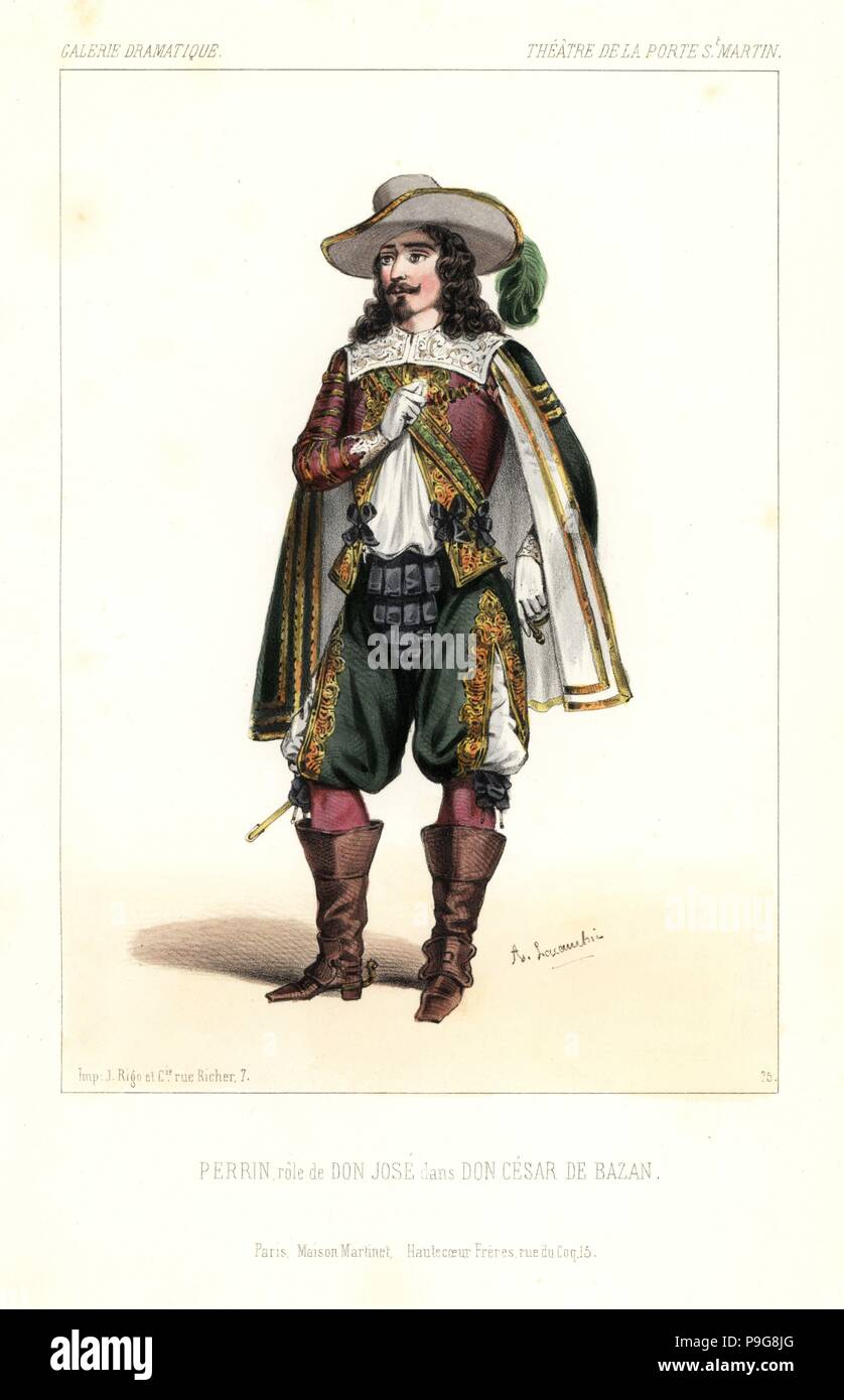 French actor Perrin as Don Jose in Don Cesar de Bazan by Dumanoir and ...