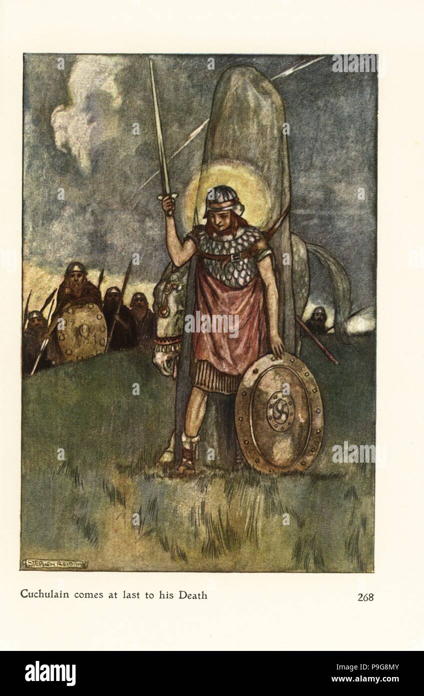 Cuchulain comes at last to his death. Killed by a magical spear made by ...