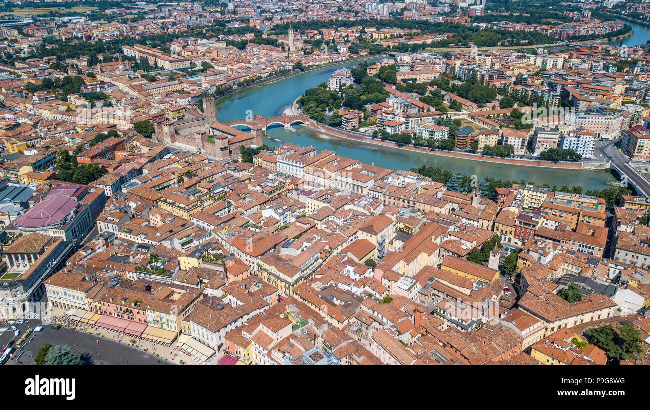 Aerial of verona old town hi-res stock photography and images - Alamy