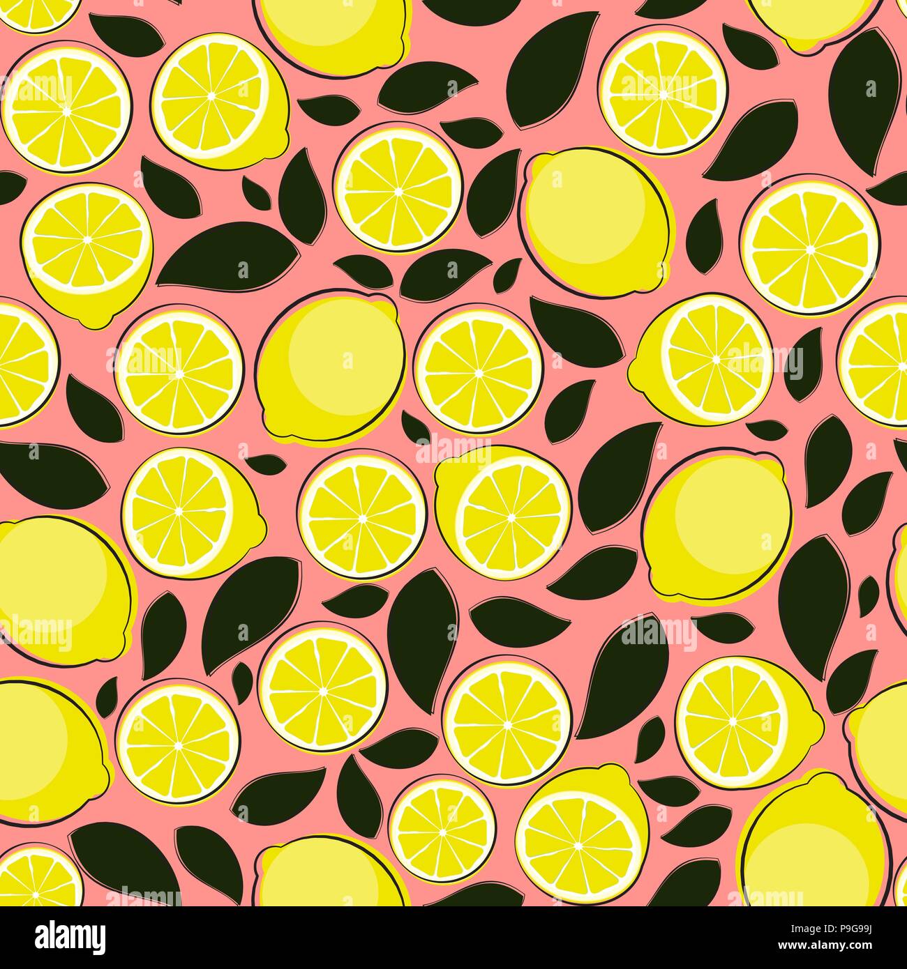Abstract Lemon Seamless Pattern Background Vector Illustration Stock ...
