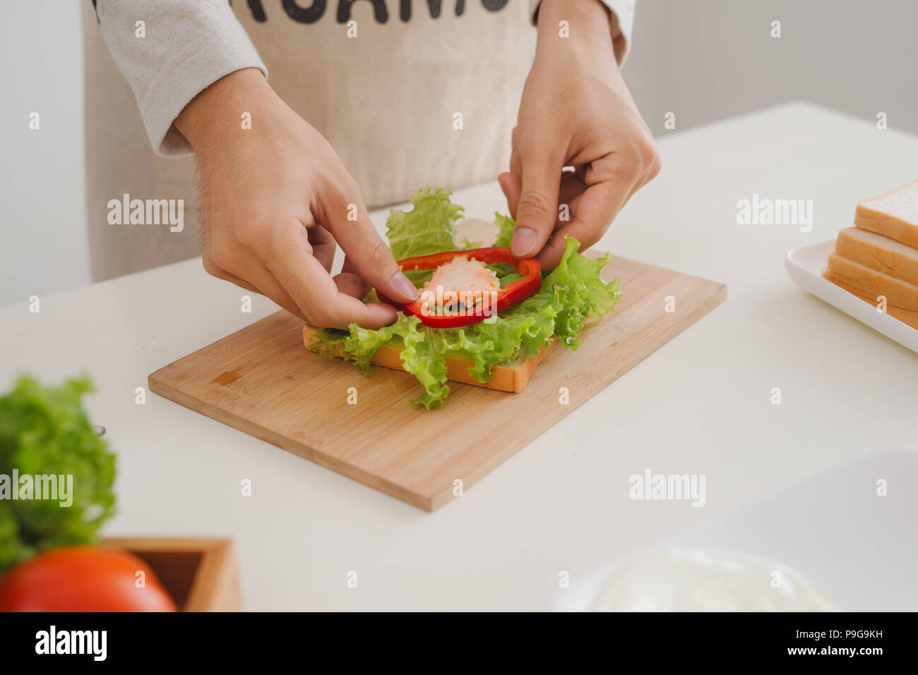 Man sandwich kitchen hi-res stock photography and images - Alamy