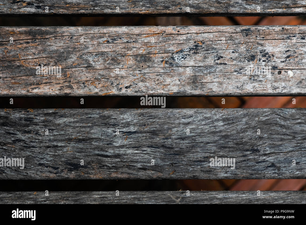 Close up of old brown wood lath with natural striped background and ...