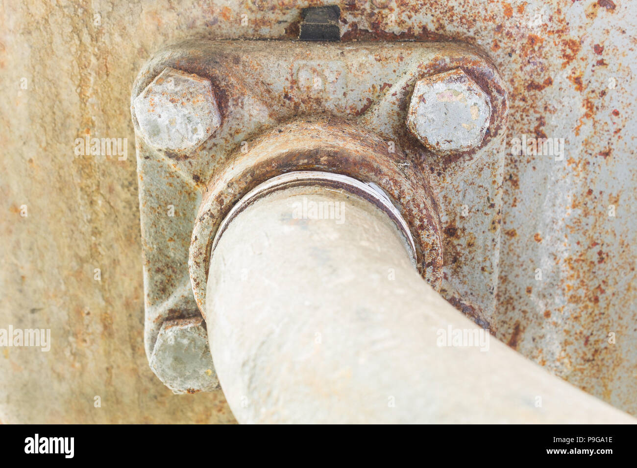 The Piping of Industrial Water Pump. Old water pump with rust bolt ...
