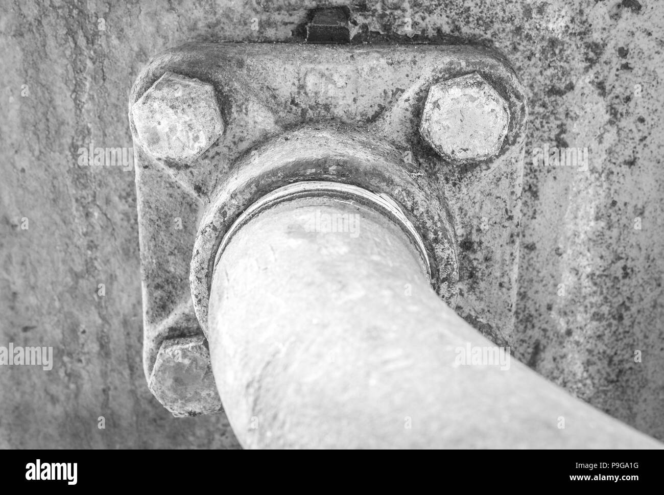 The Piping of Industrial Water Pump. Old water pump with rust bolt ...