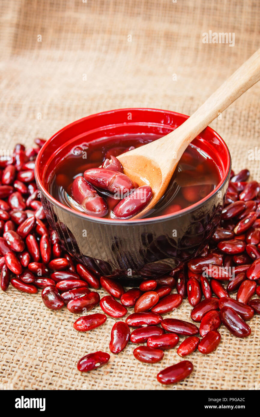 Red beans, Red bean boiled with sugar Stock Photo - Alamy