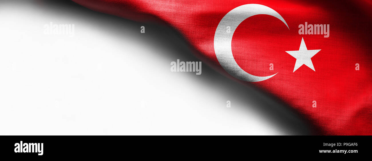 Turkey flag on white background Stock Photo - Alamy
