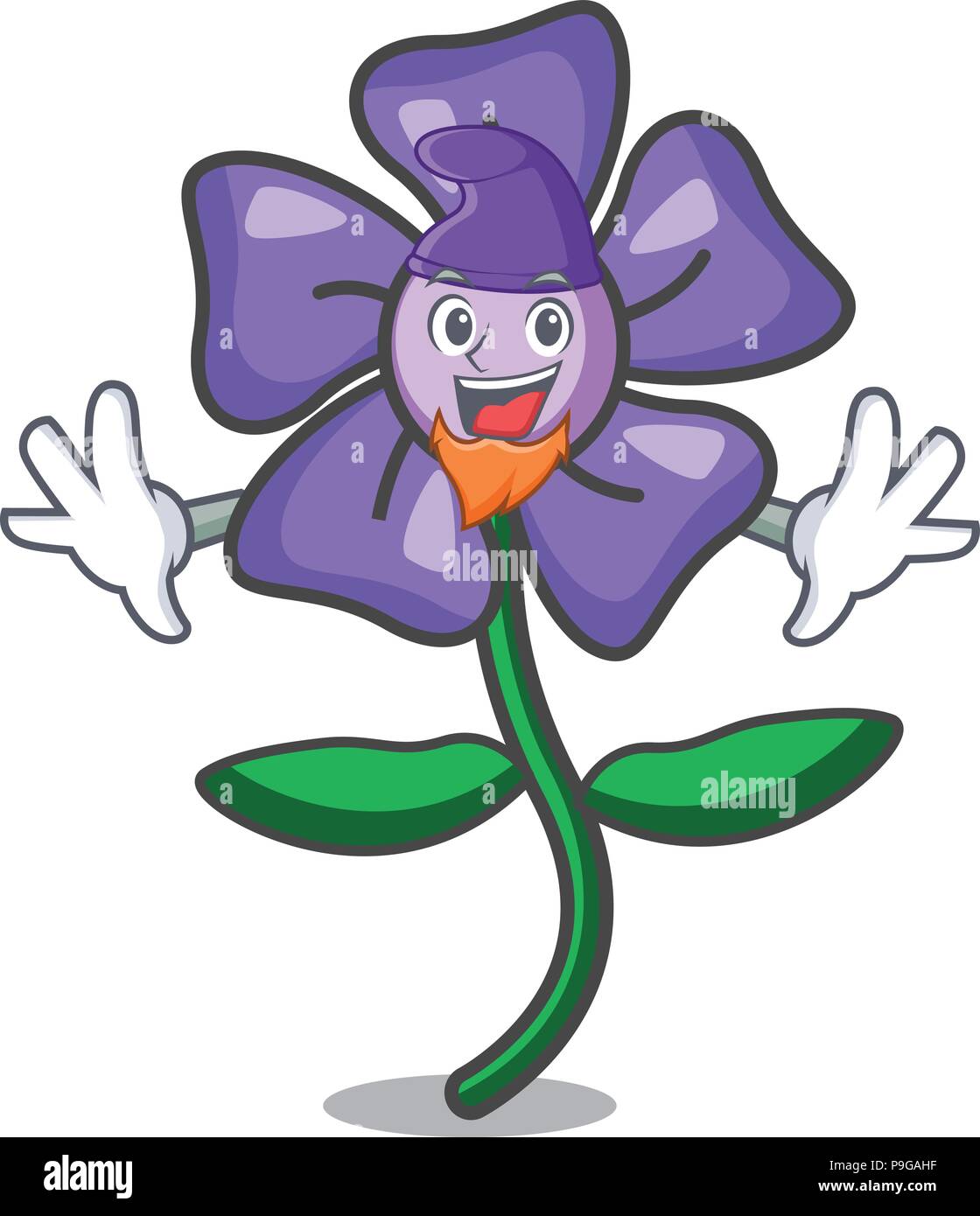 Elf periwinkle flower character cartoon vector illustration Stock ...