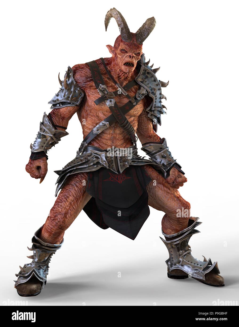 3D illustration demon monster isolated on white background Stock Photo ...