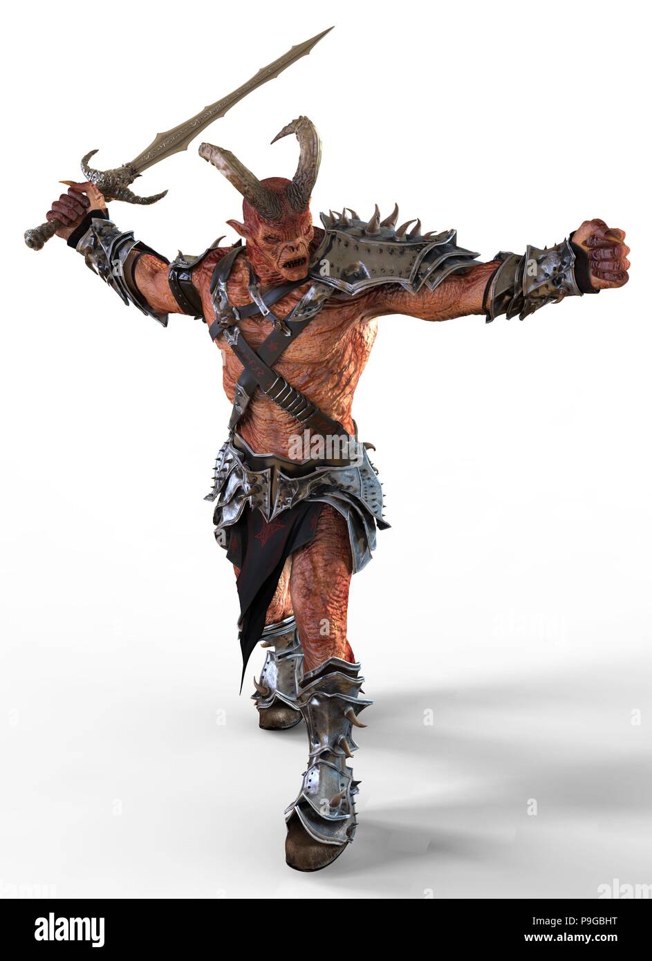 3D illustration demon monster isolated on white background Stock Photo ...