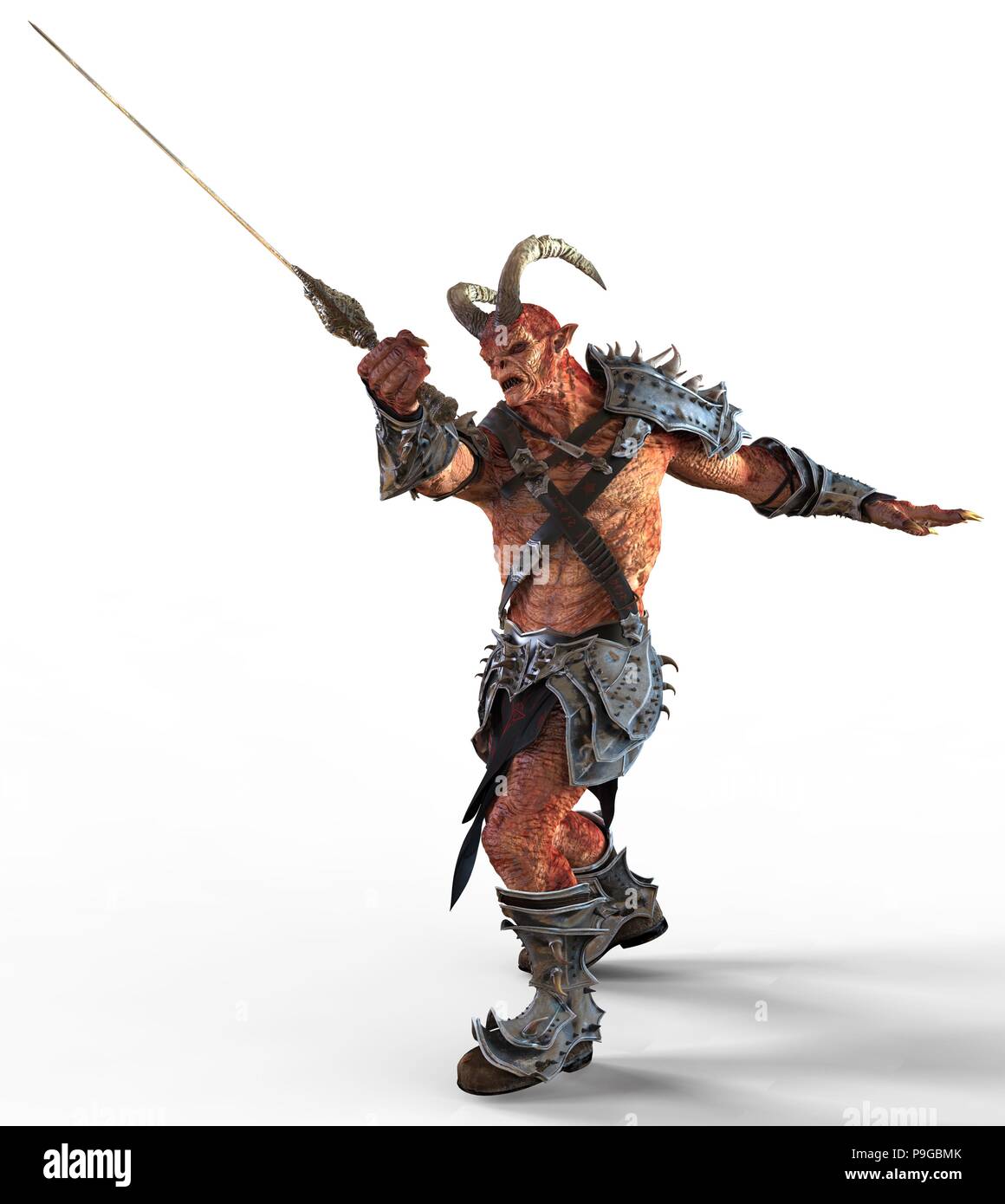 3D illustration demon monster isolated on white background Stock Photo ...