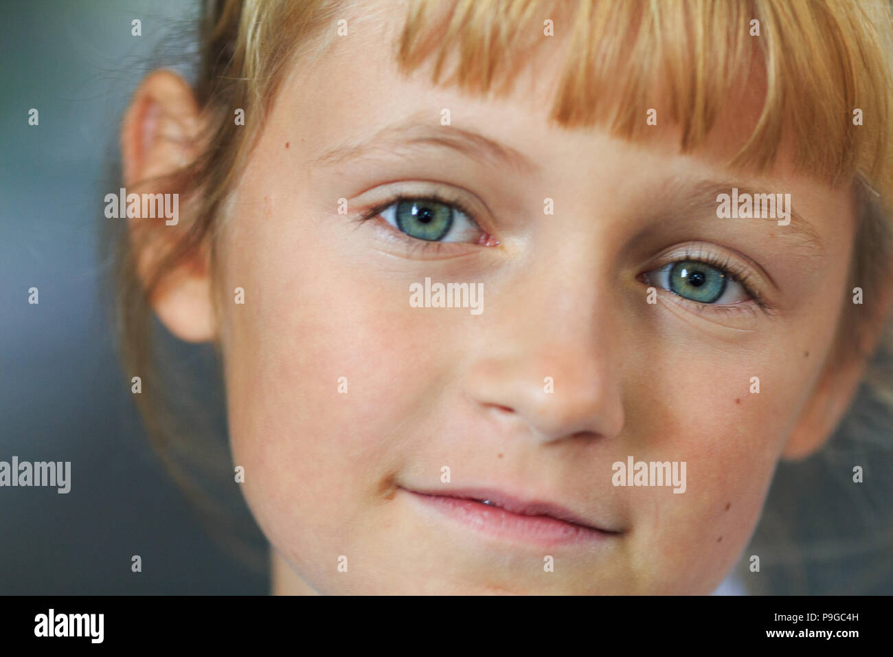 little girl's face closeup, kid's portrait Stock Photo - Alamy