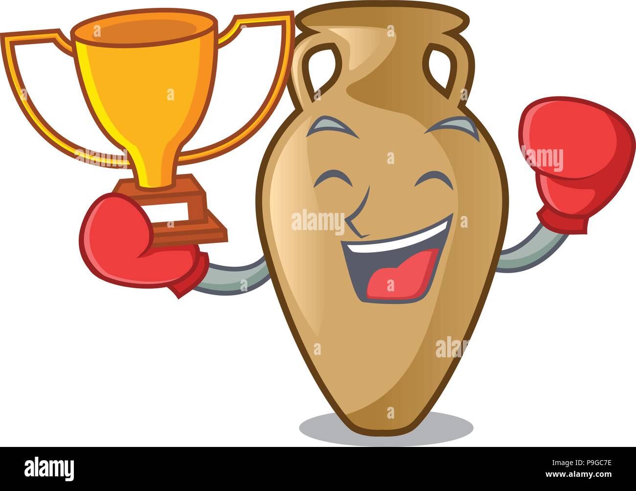 Boxing winner amphora mascot cartoon style Stock Vector Image & Art - Alamy