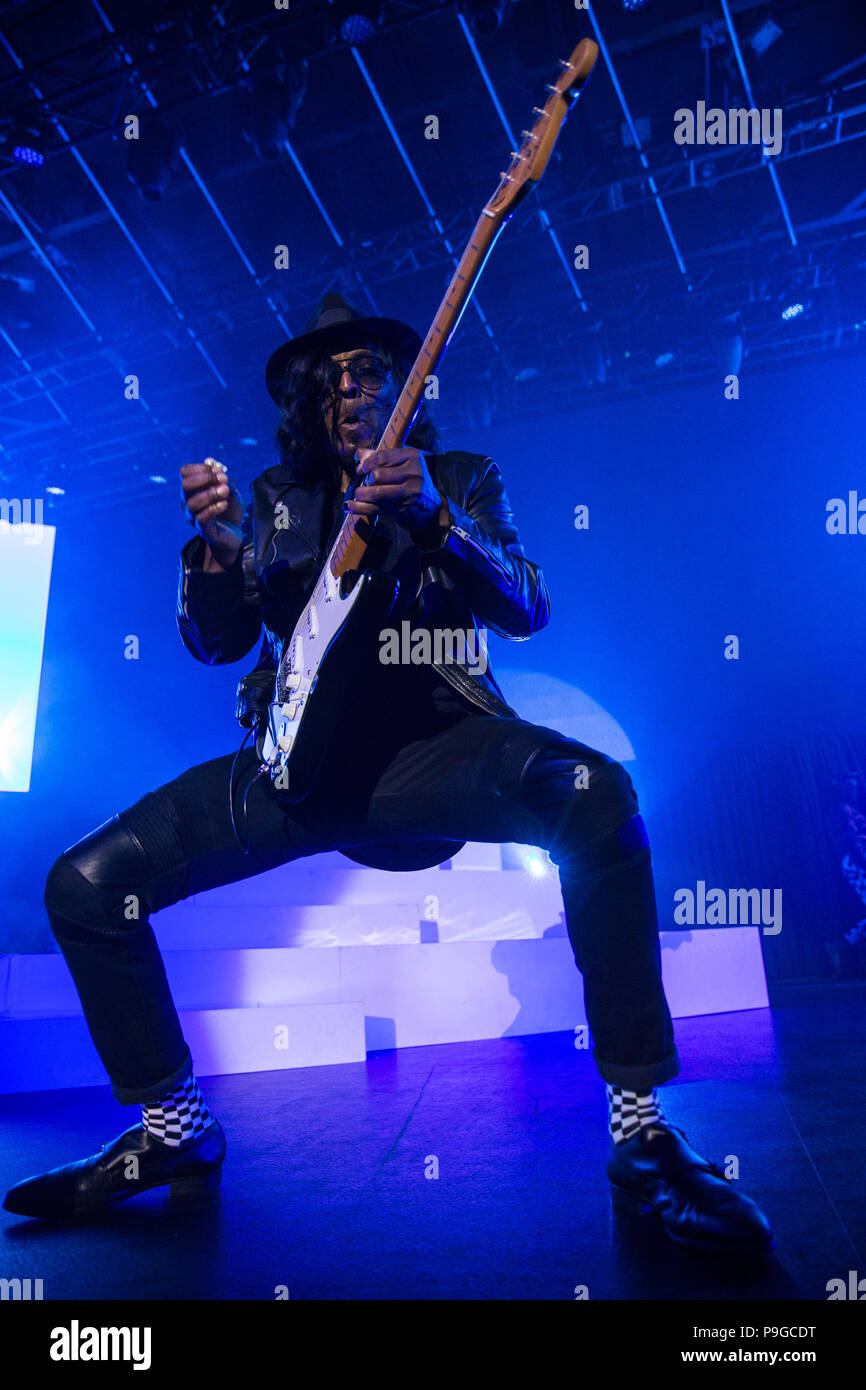 July 16th 2018. Guitarist Kellindo Parker performs with Janelle Monae ...