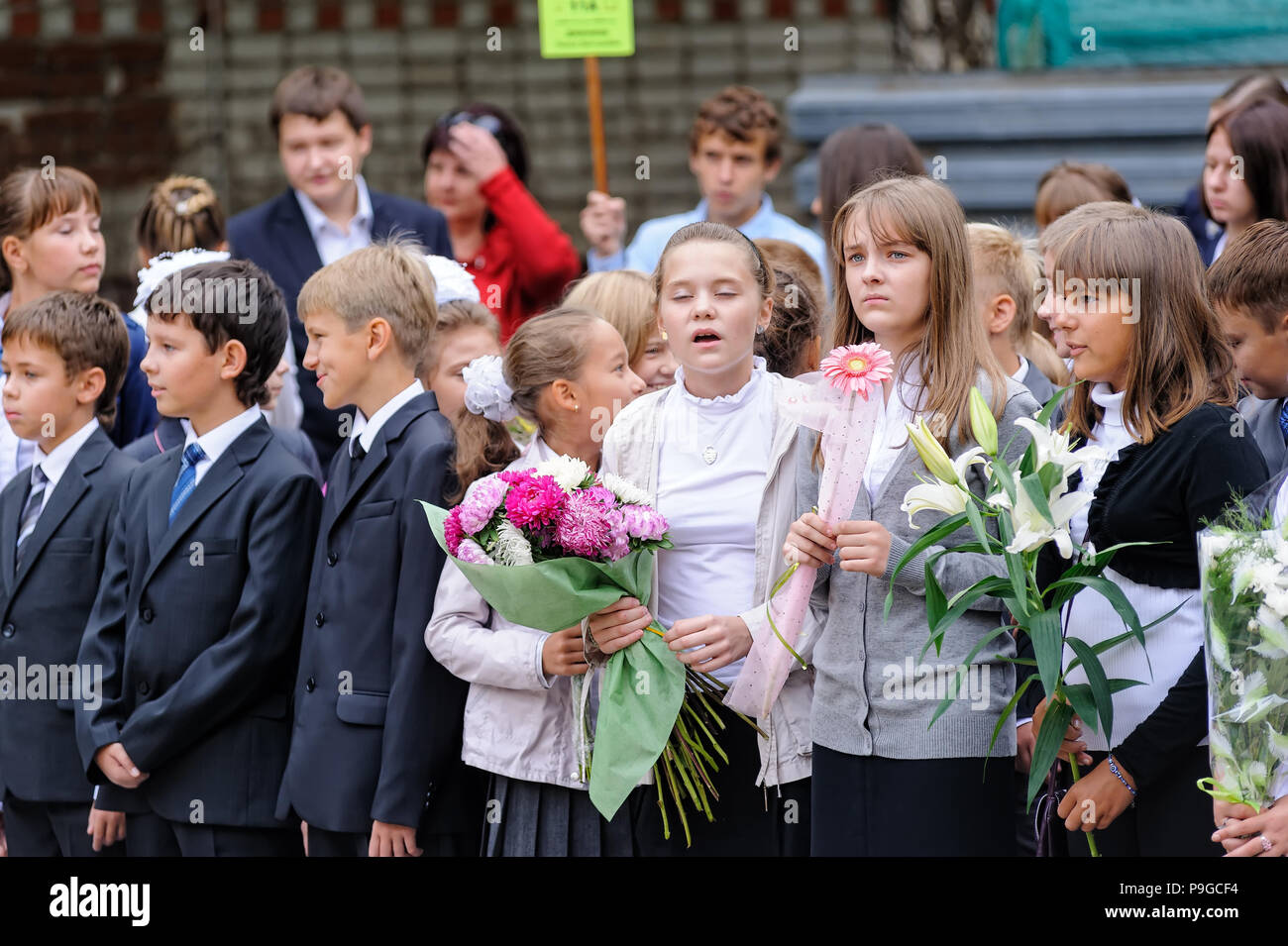 Russian schoolgirl in uniform first hi-res stock photography and images ...
