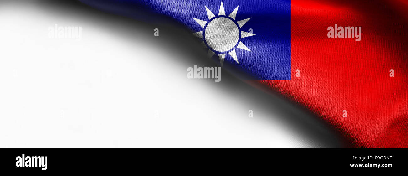 Taiwan Flag on white background Stock Photo - Alamy