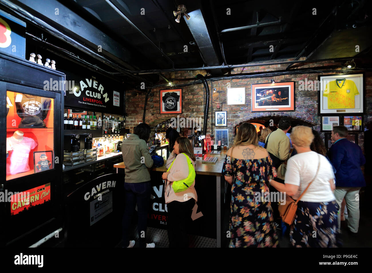 Inside the Cavern club in Mathew Street, Liverpool City, Merseyside ...