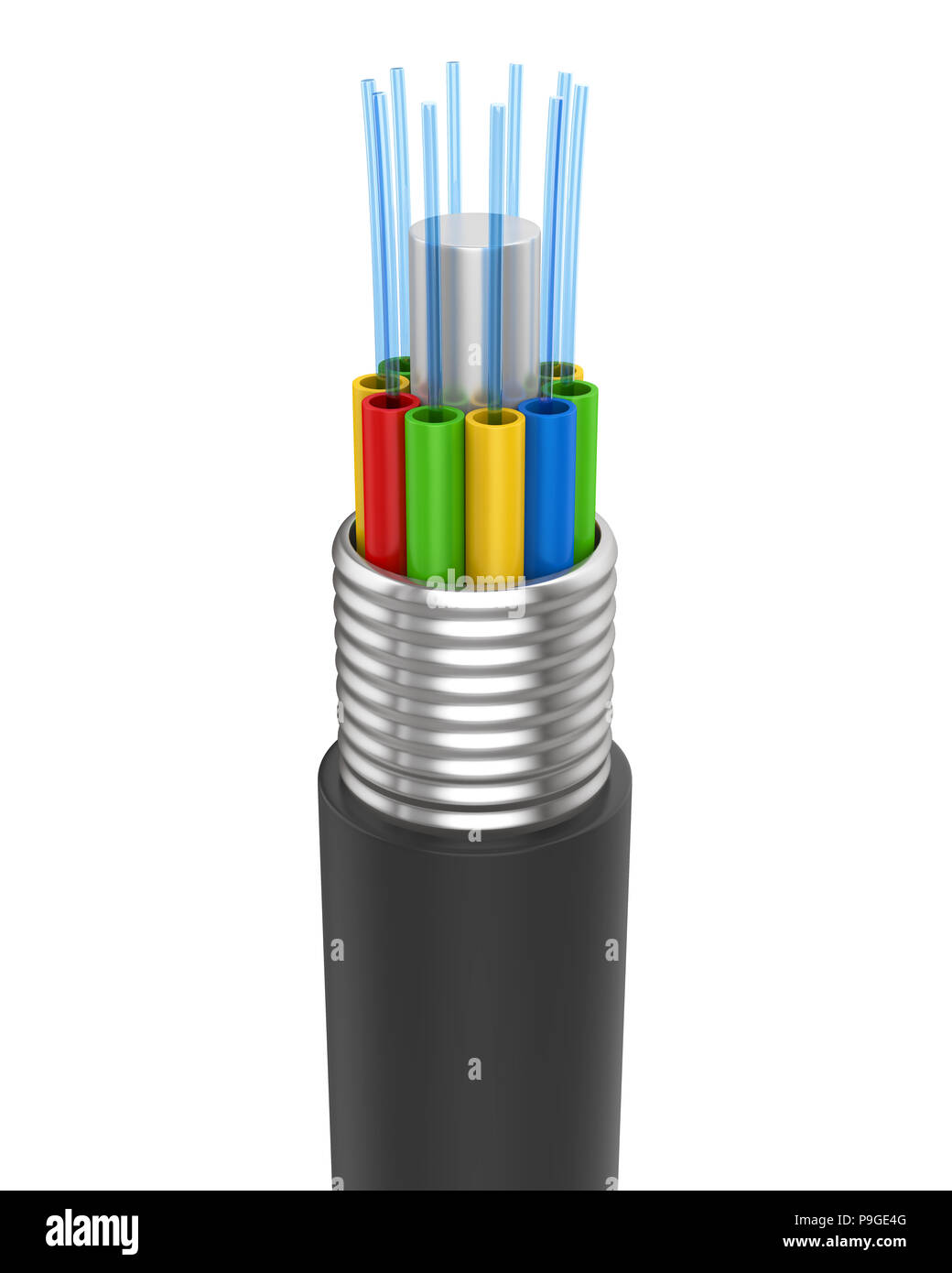 3d illustration fiber optic cable hi-res stock photography and images ...